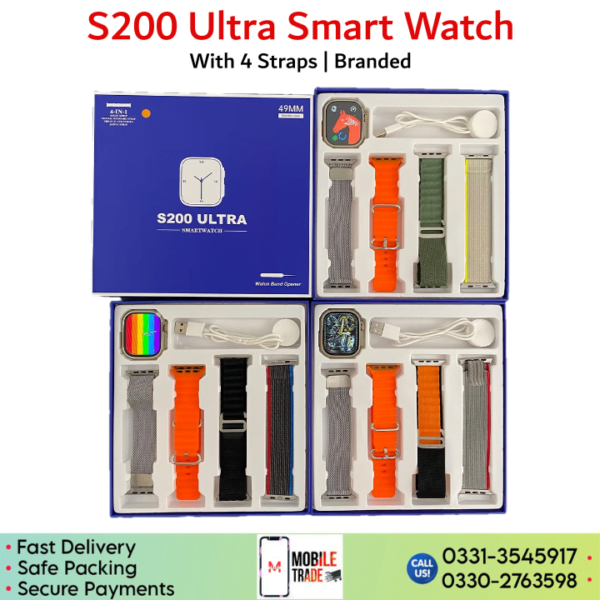S200 Ultra Smart Watch - 4 in 1 | MobileTrade.Pk